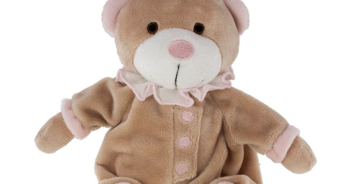 Beige/Rosa bamse, Tinka | Babybroderi.dk